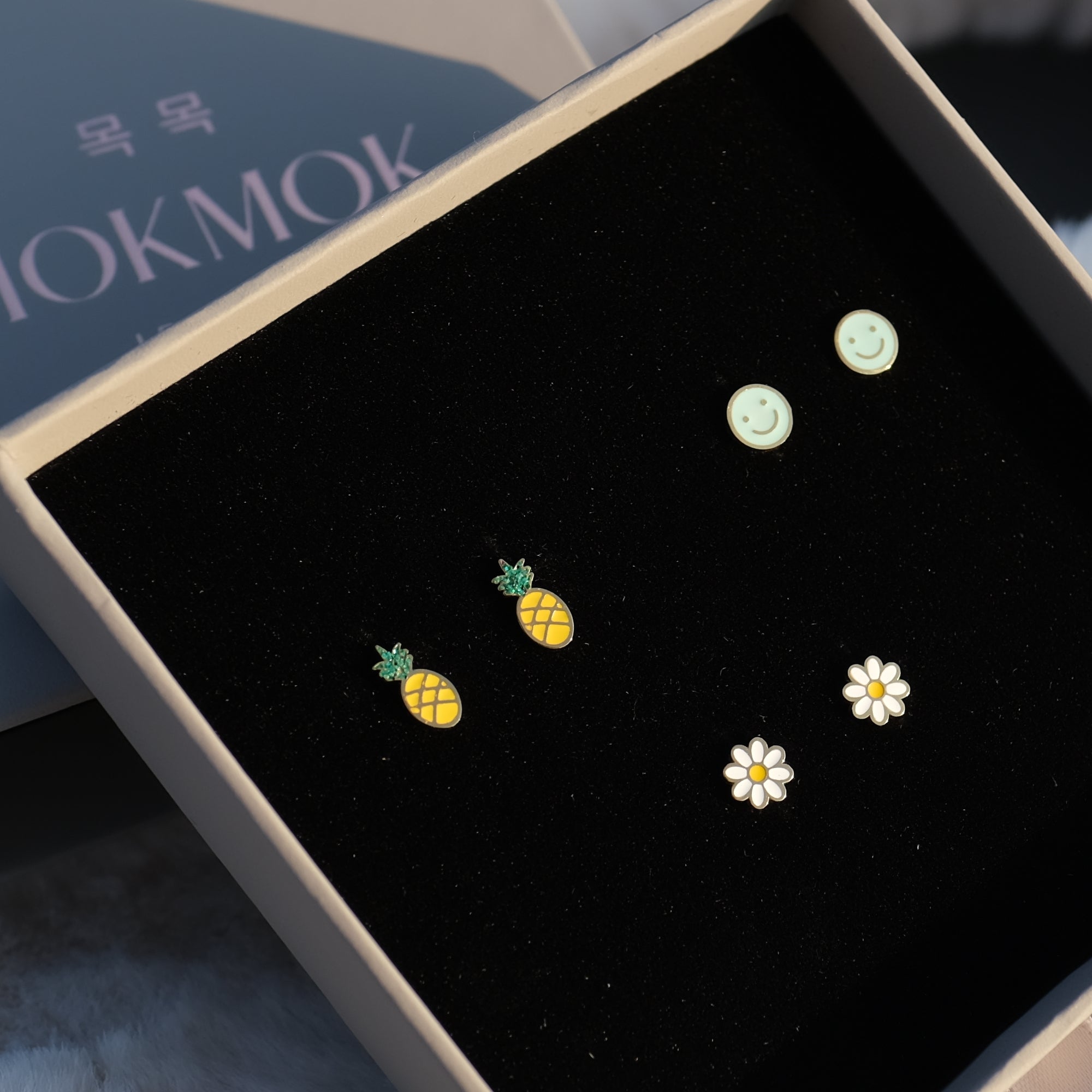 Joyeux collection Solid Gold Enamel Earrings